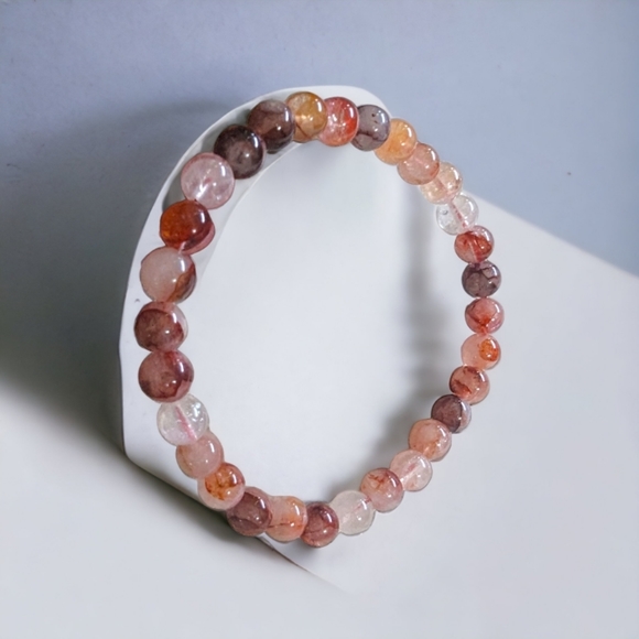 Celik Crystals | Jewelry | Red Hematoid Fire Quartz Bracelet 6mm ...